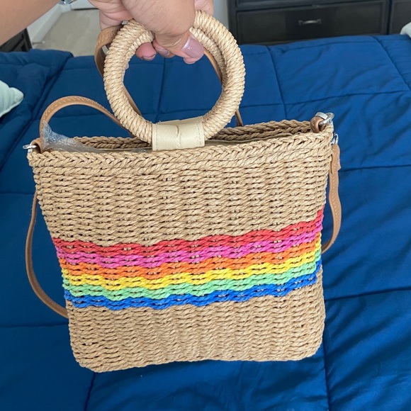 Bags | Colorful Straw Tote Bag | Poshmark